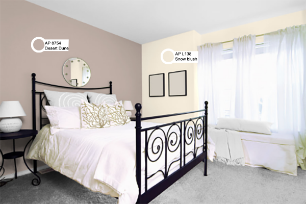 Snow Blush With Desert dune Paint Colors - FreshHomez
